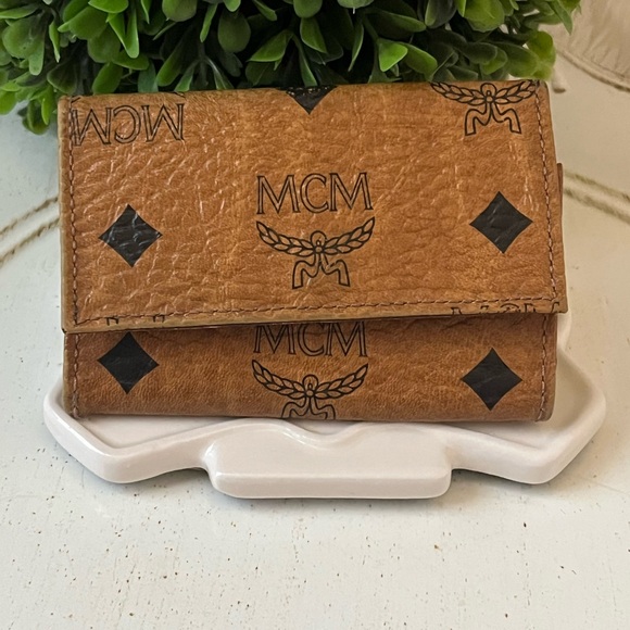 MCM | Accessories | Mcm Logo Brown Leather Key Fob | Poshmark